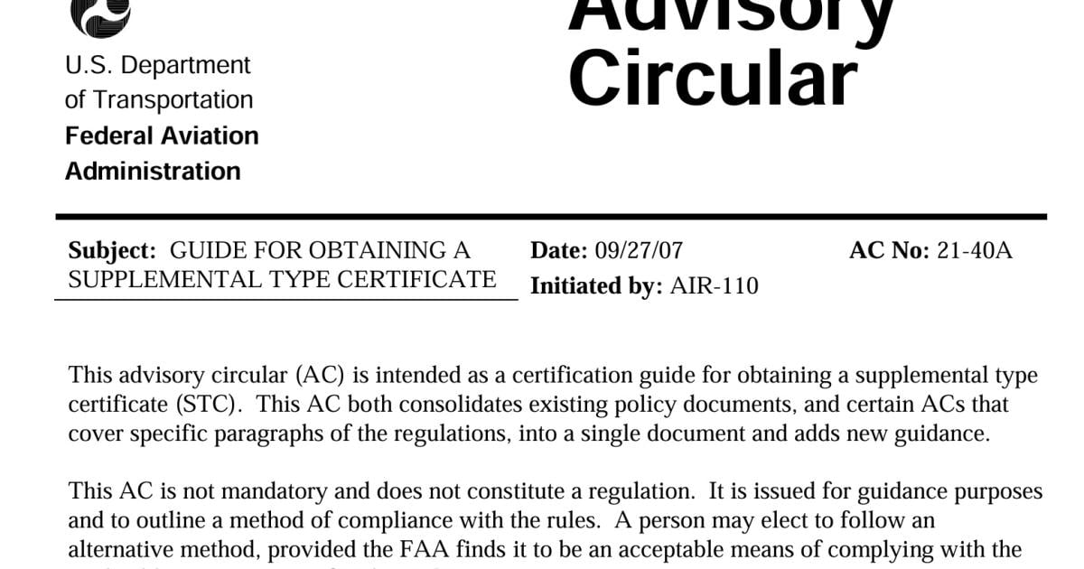 DOT Inspector General To Examine Consistency in FAA STC Process | Aviation International News